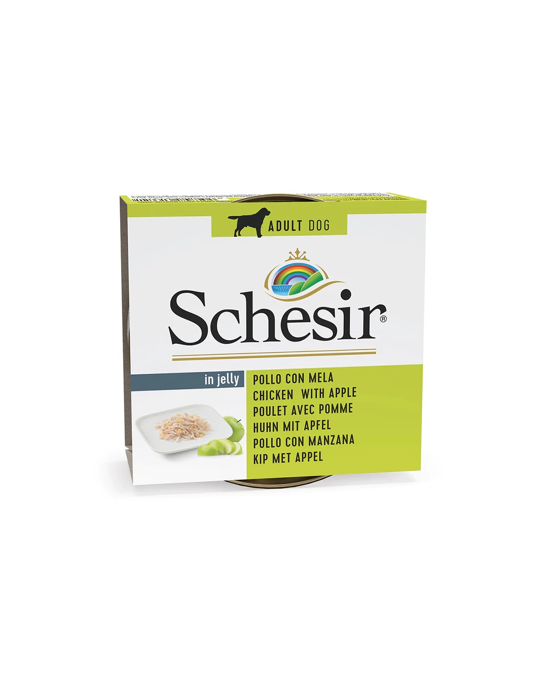 SCHESIR POLLO CON MANZANA EN GELATINA PARA PERROS (10 UNIDADES) - 10 X 150 GR
