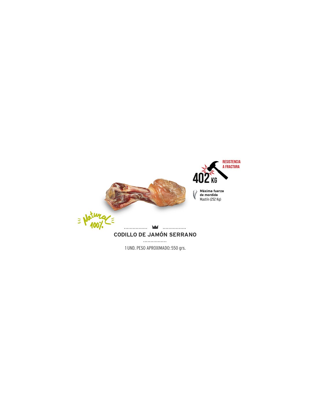 CODILLO DE JAMÓN SERRANO MEDITERRANEAN NATURAL - 550 GR